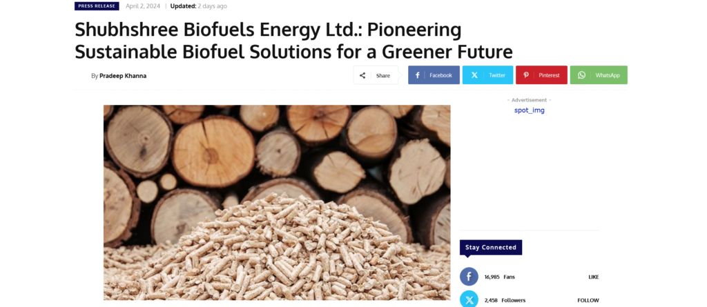 Newsroom – ShubhShree Biofuels